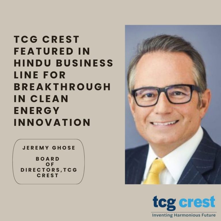 TCG CREST Featured in Hindu Business Line for Breakthrough Innovation ...